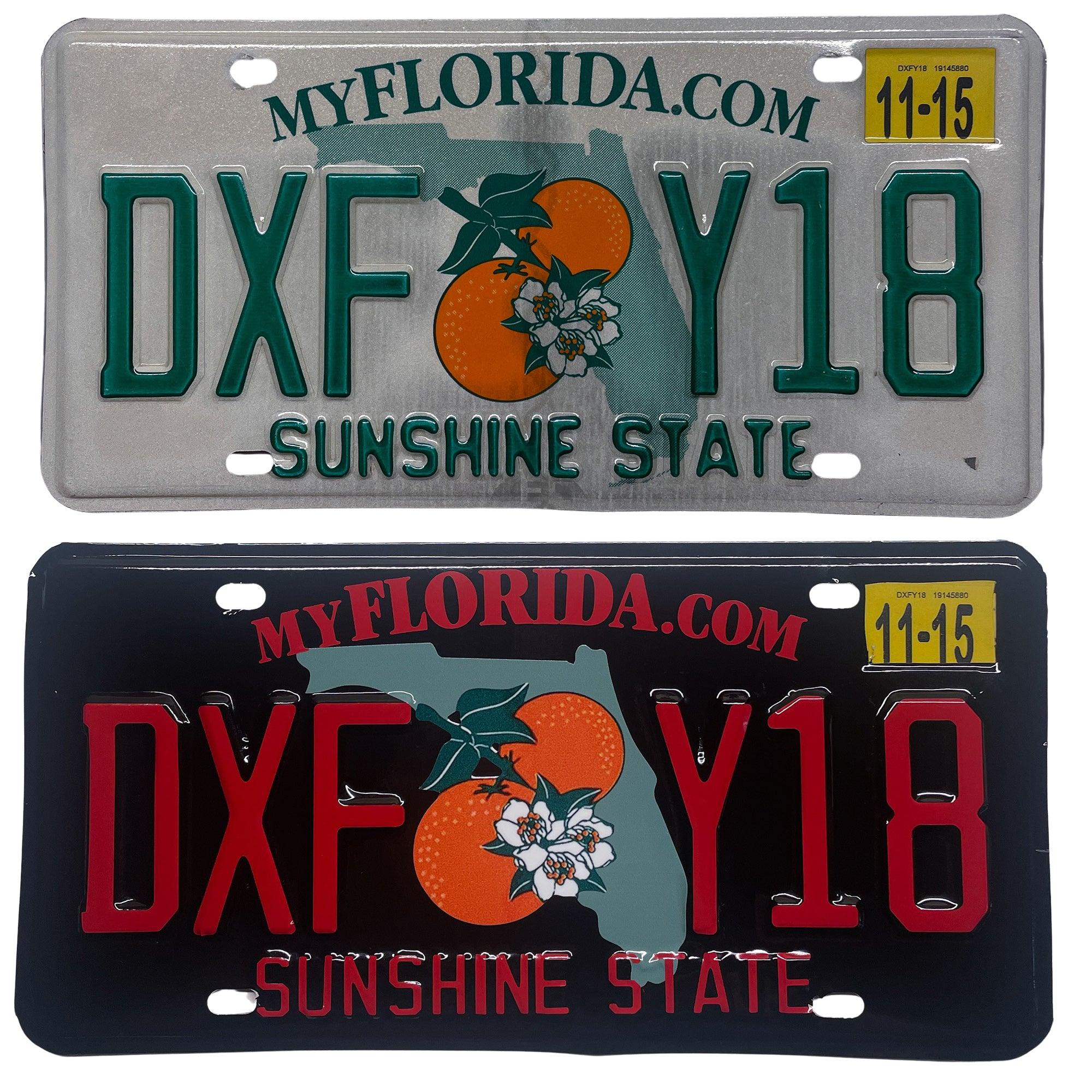 Florida FL License Plate Wrap - Black and White - Black and Yellow ...