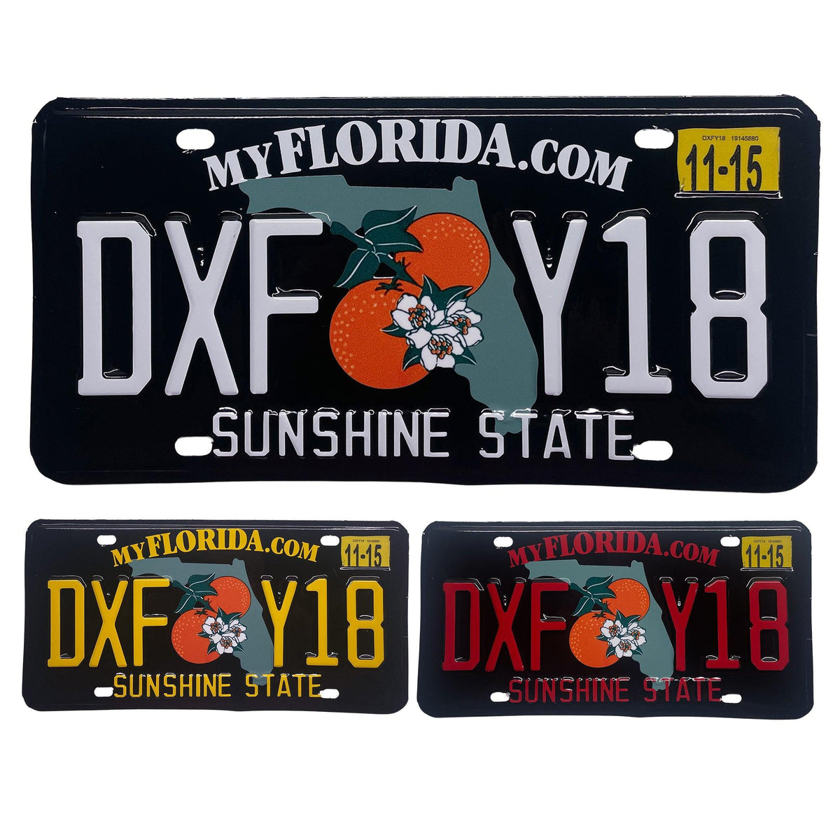 Florida FL License Plate Wrap - Black and White - Black and Yellow ...