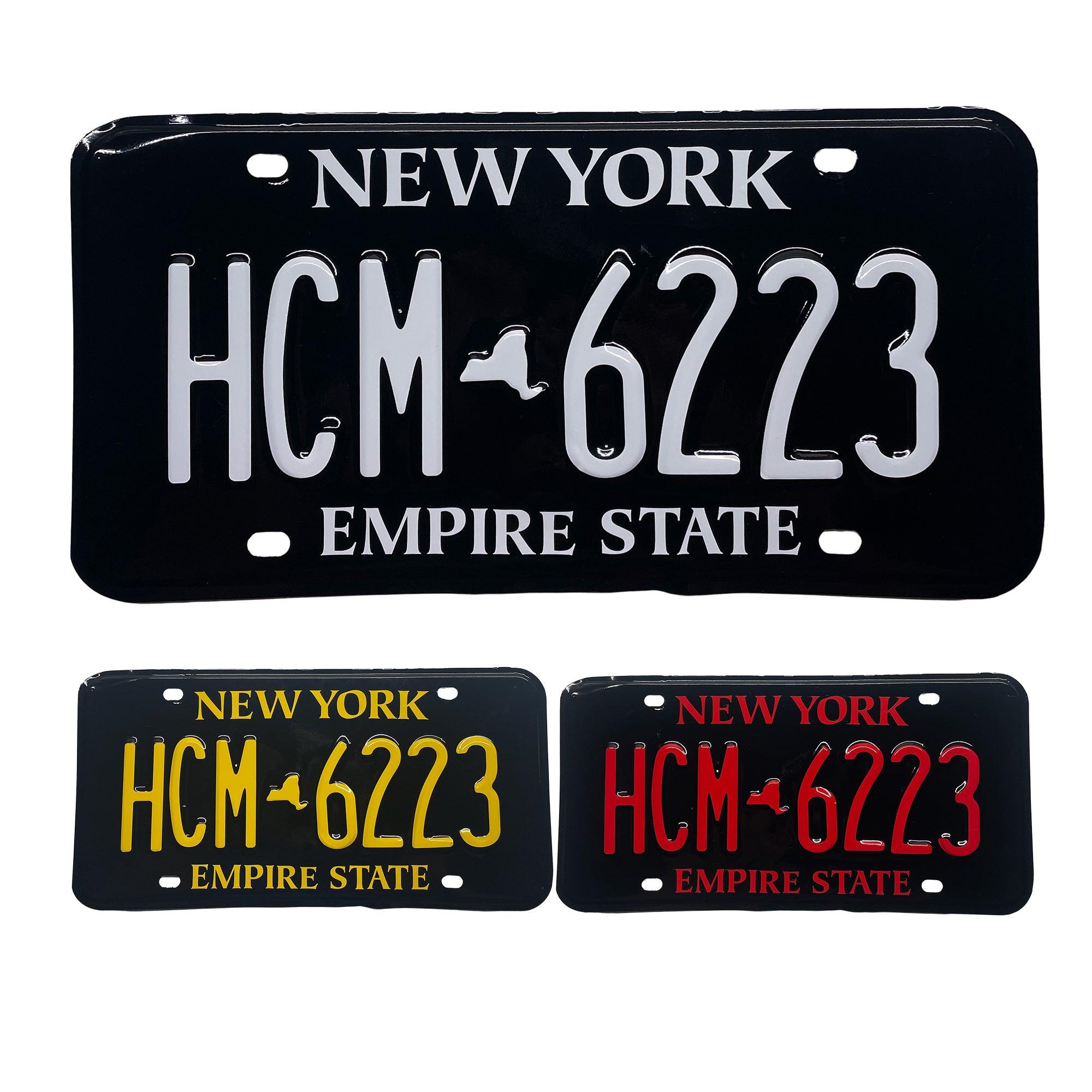 New York NY License Plate Wrap - Black and White - Black and Yellow ...