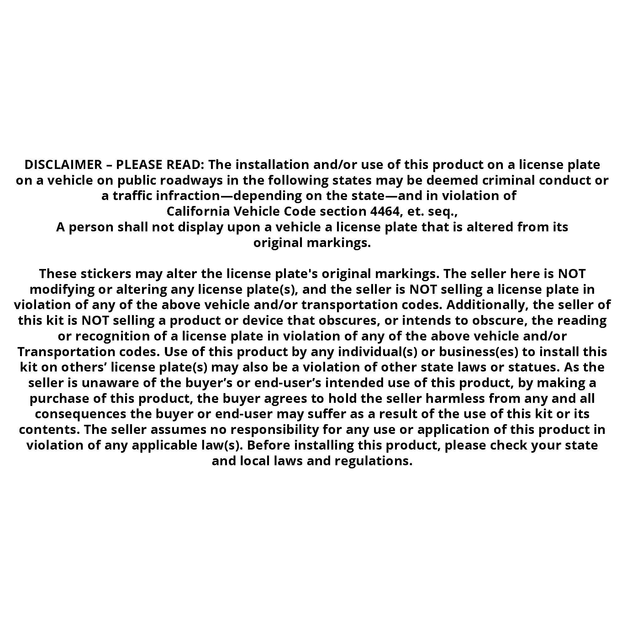 California CA License Plate Wrap – Cloak Motorsports